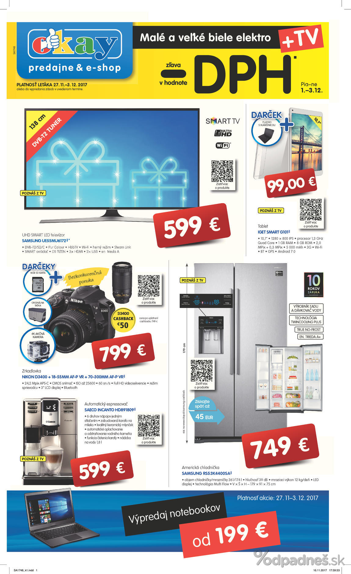 OKAY elektro leták platný do 3.12.2017 | Letákovo.sk