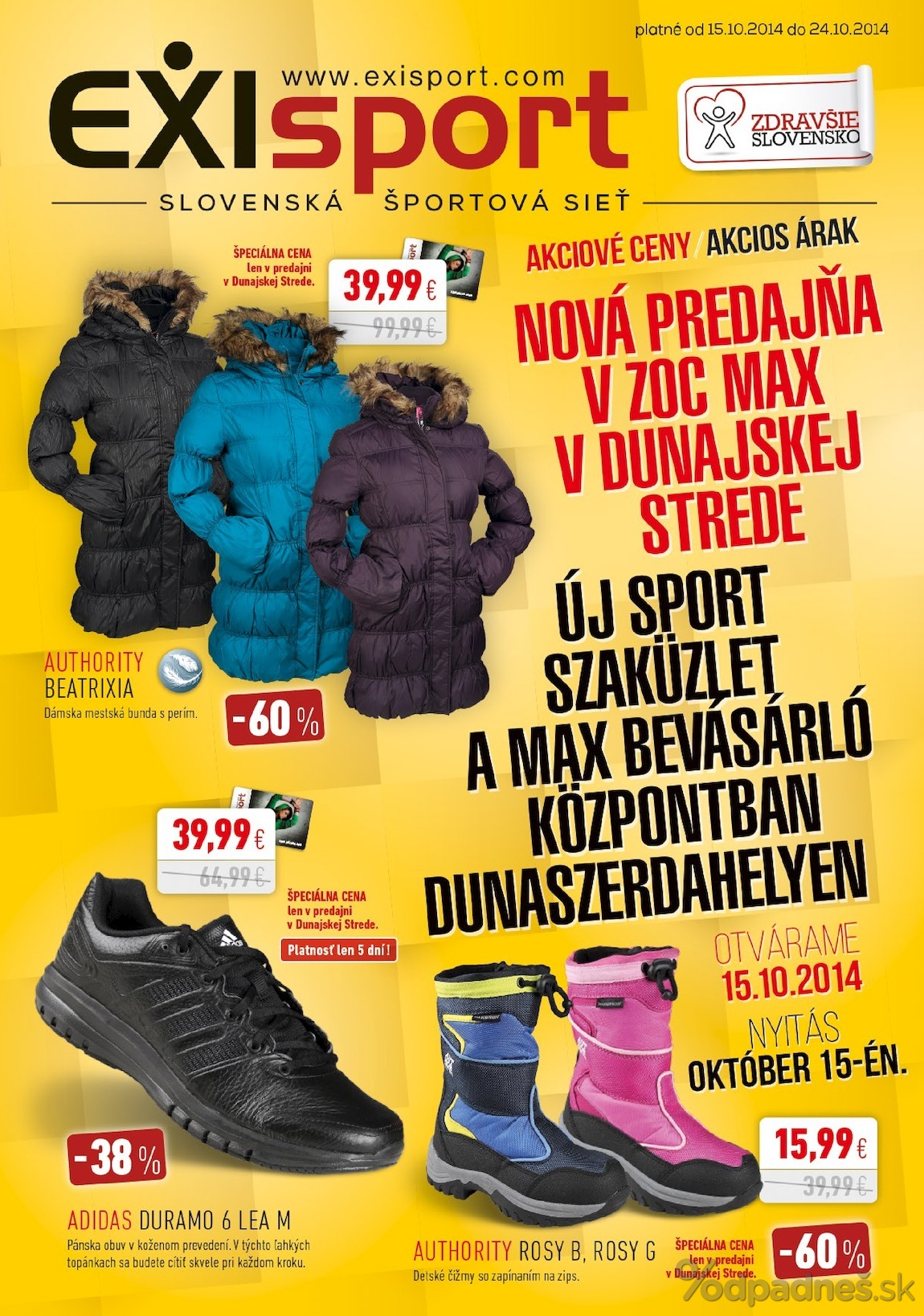 Exisport leták platný do 24.10.2014 | Letákovo.sk