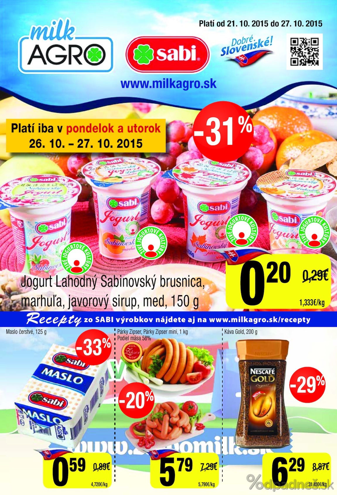 Milk agro leták platný do 27.10.2015 | Letákovo.sk